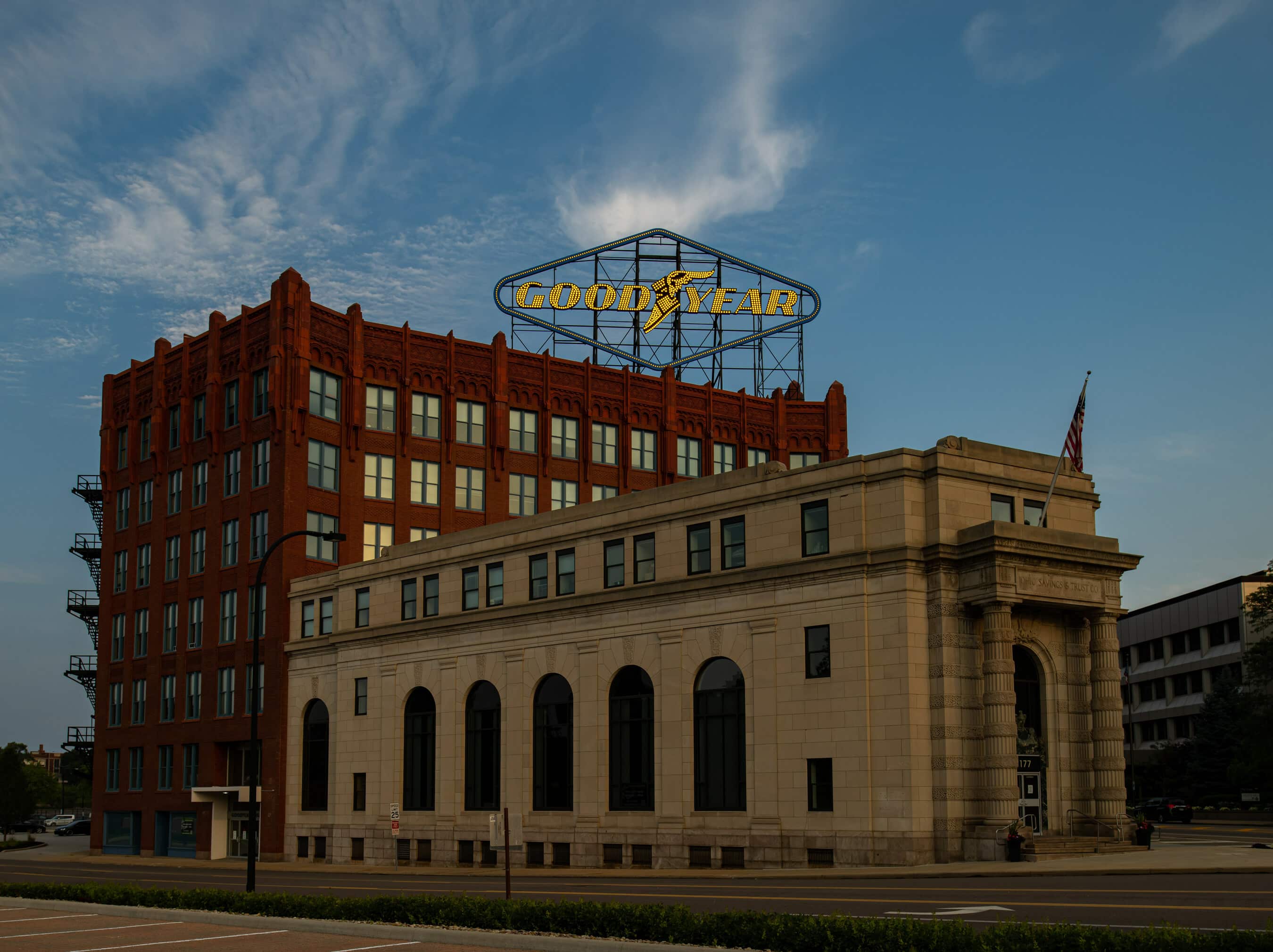 Iconic Goodyear Sign Restored to Company's Former Akron HQ Site ...